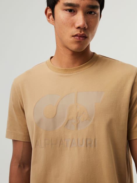 T-Shirt mit charakteristischem Logo | JERO V2.Y4.02 | Braun / Beige ...