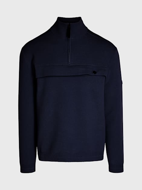 Men's Water-Resistant Half-Zip Sweater FACOA V2.Y8.02 Navy - AlphaTauri